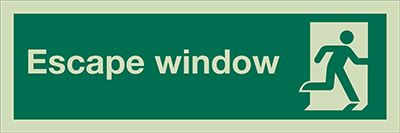 Photoluminescent Escape Window With Running Man | Allsigns