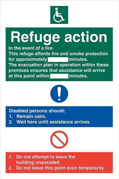 Allsigns International Ltd - Refuge Fire Exit Arrow Down