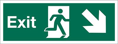 Exit Arrow Diagonal Down Right | Allsigns