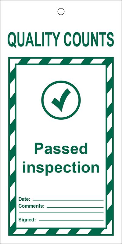 Quality Tye Tag – Passed Inspection | Allsigns