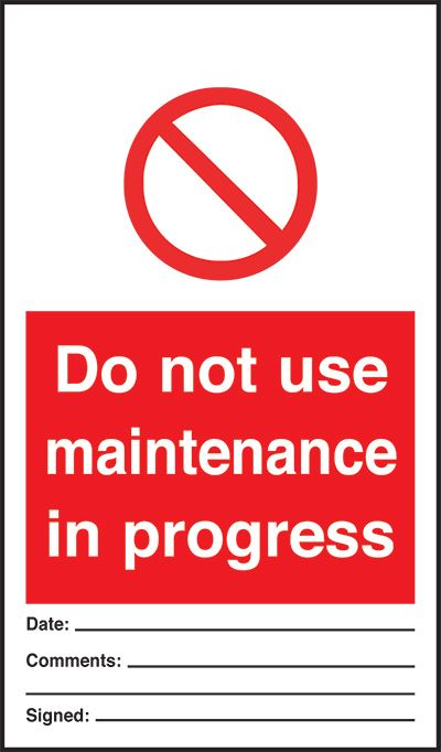 Tye Tag – Do Not Use Maintenance In Progress | Allsigns