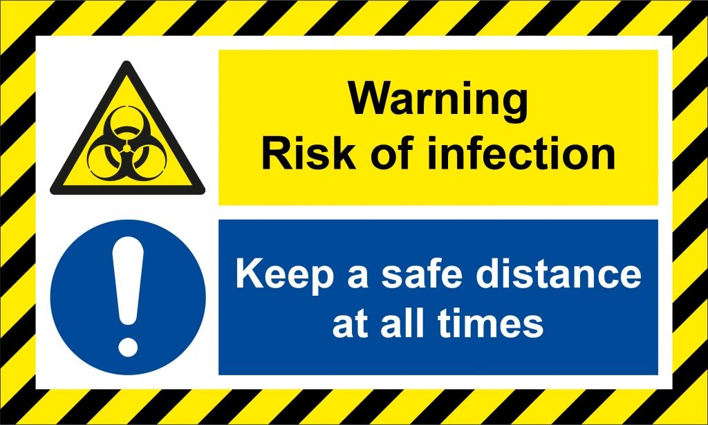 Allsigns International Ltd - Floor Sign – Warning Risk Of Infection ...